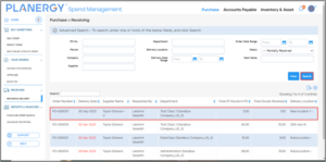 Purchase Module: Receiving | PLANERGY Customer Success