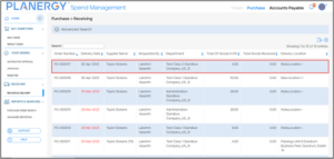 Purchase Module: Receiving | Planergy Customer Success