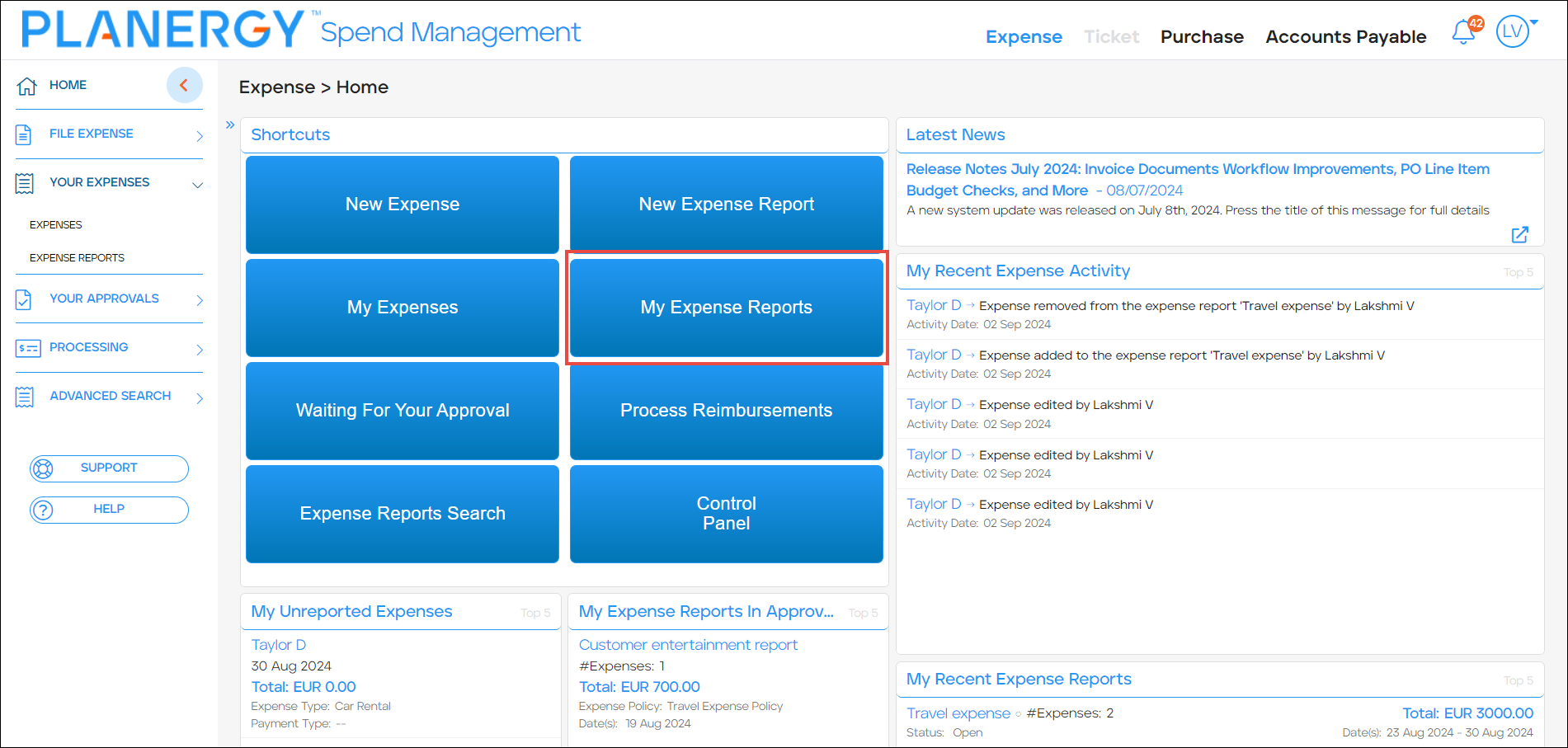 Expense Module: Your Approval | Planergy Customer Success